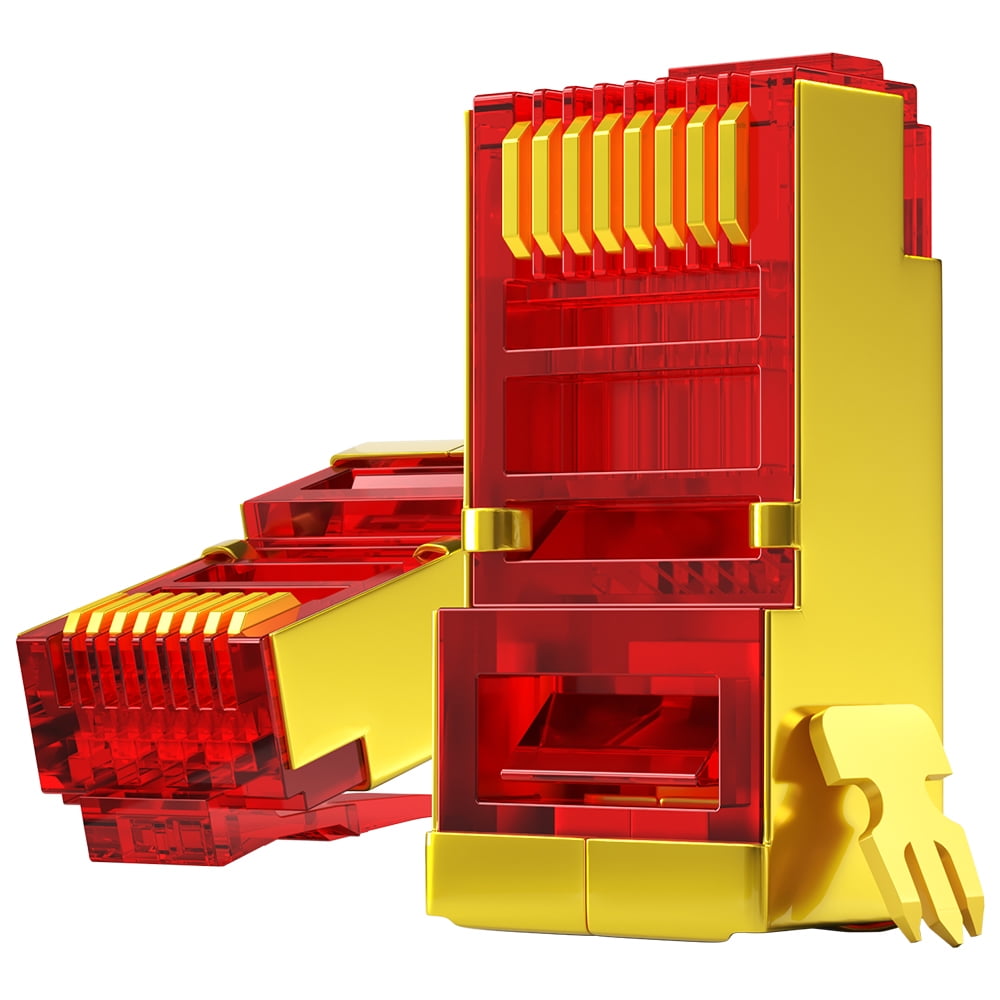 CAT6 Shielded RJ45 Modular Plug connector 50μ Gold Plated 8P8C RJ45 ...