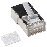 CAT6 Stranded Crimp Connector RJ45 Plug Ends w/Insert, Shielded 100 ...
