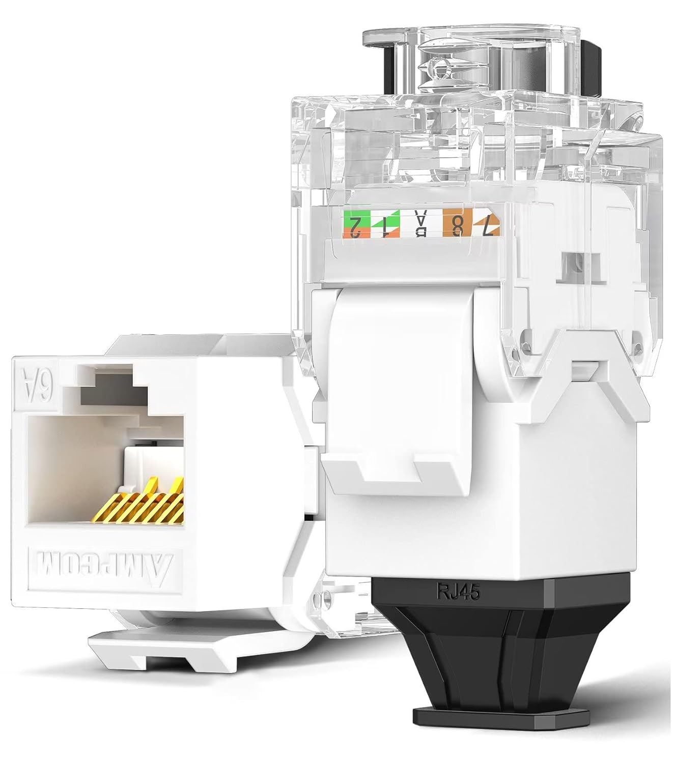 CAT6A UTP RJ45 Keystone Jack 50u Gold Plating Reusable Ethernet Wall ...