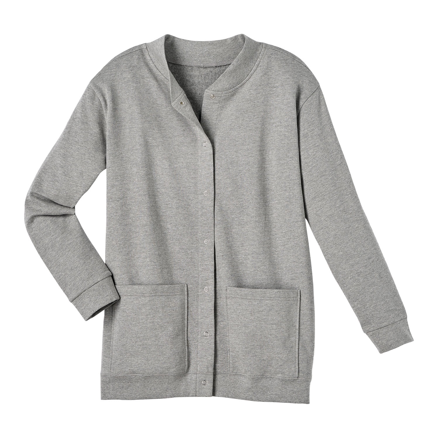 Catalog Classics Women's Fleece Baseball Cardigan Jacket, Snap Front ...
