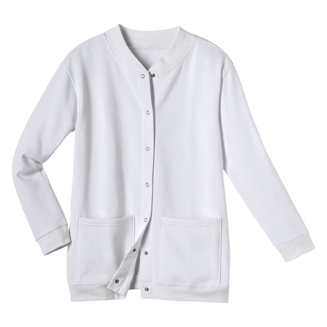 CATALOG CLASSICS Womens Fleece Jacket Snap Front Cardigan Sweatshirt ...