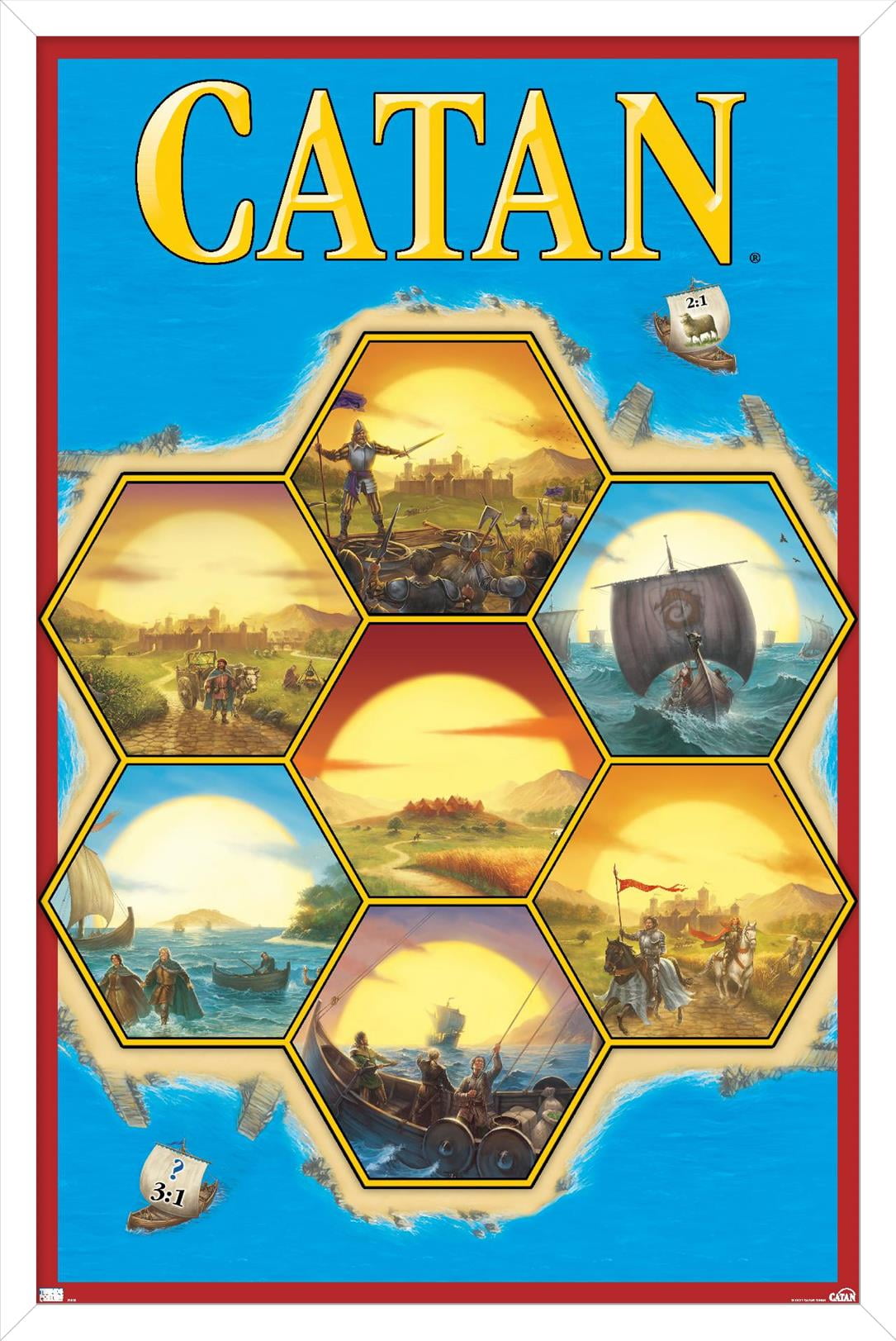 CATAN 16.62 in x 24.25 in Framed Poster, by Trends International ...