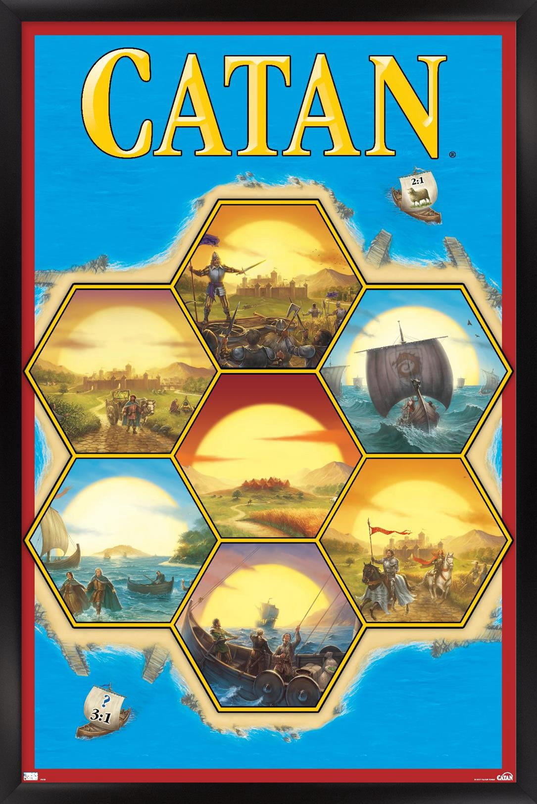 CATAN 16.62 in x 24.25 in Framed Poster, by Trends International ...