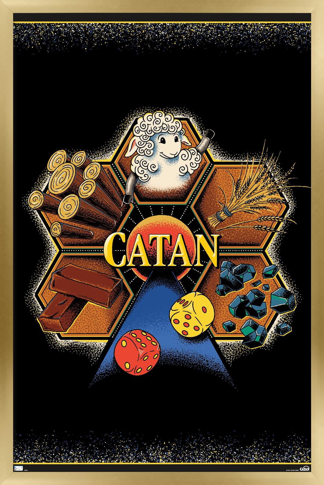 CATAN - Resources Wall Poster, 14.725" x 22.375", Framed - Walmart.com