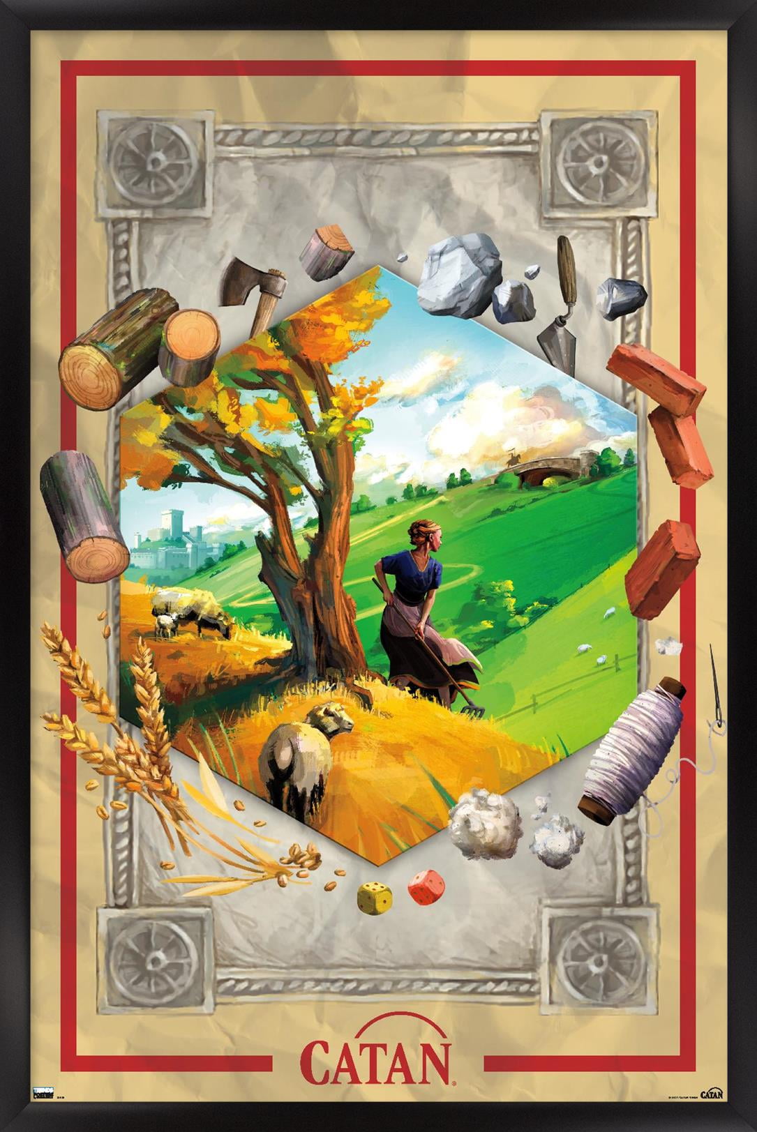 CATAN - Settlement Wall Poster, 14.725" x 22.375", Framed - Walmart.com