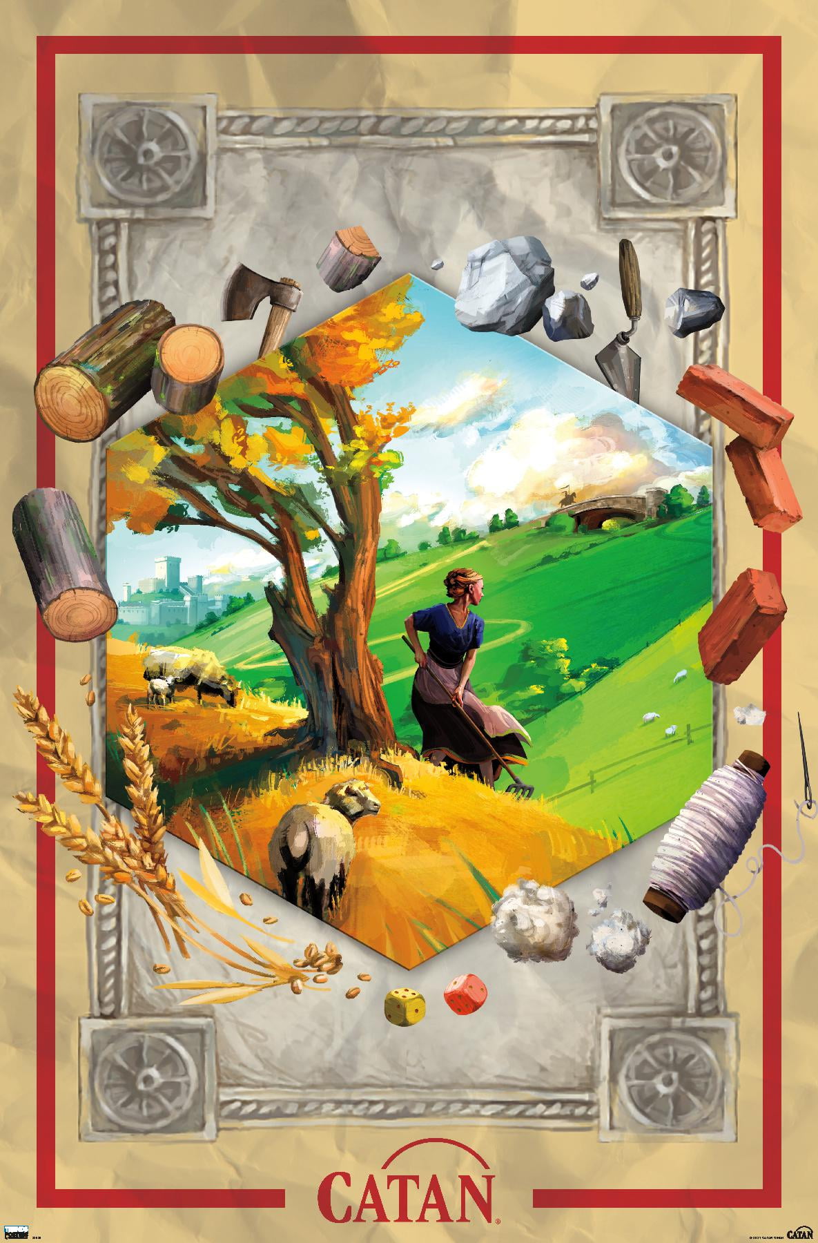 CATAN - Settlement Wall Poster, 14.725" x 22.375" - Walmart.com