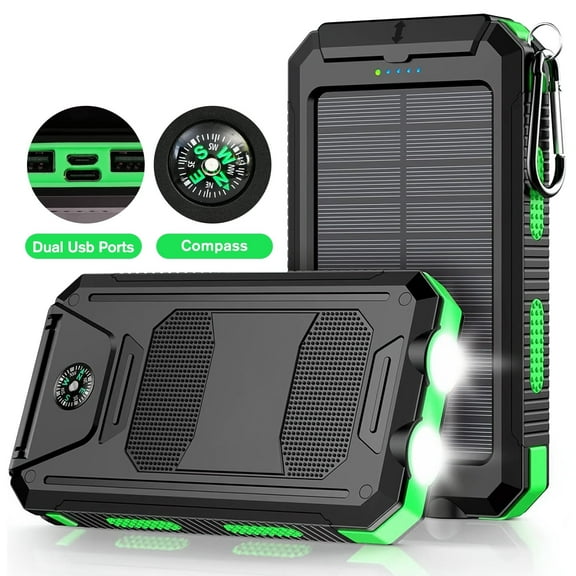 30000mAh Solar Power Bank Portable Charger Battery Pack for Outdoor ...