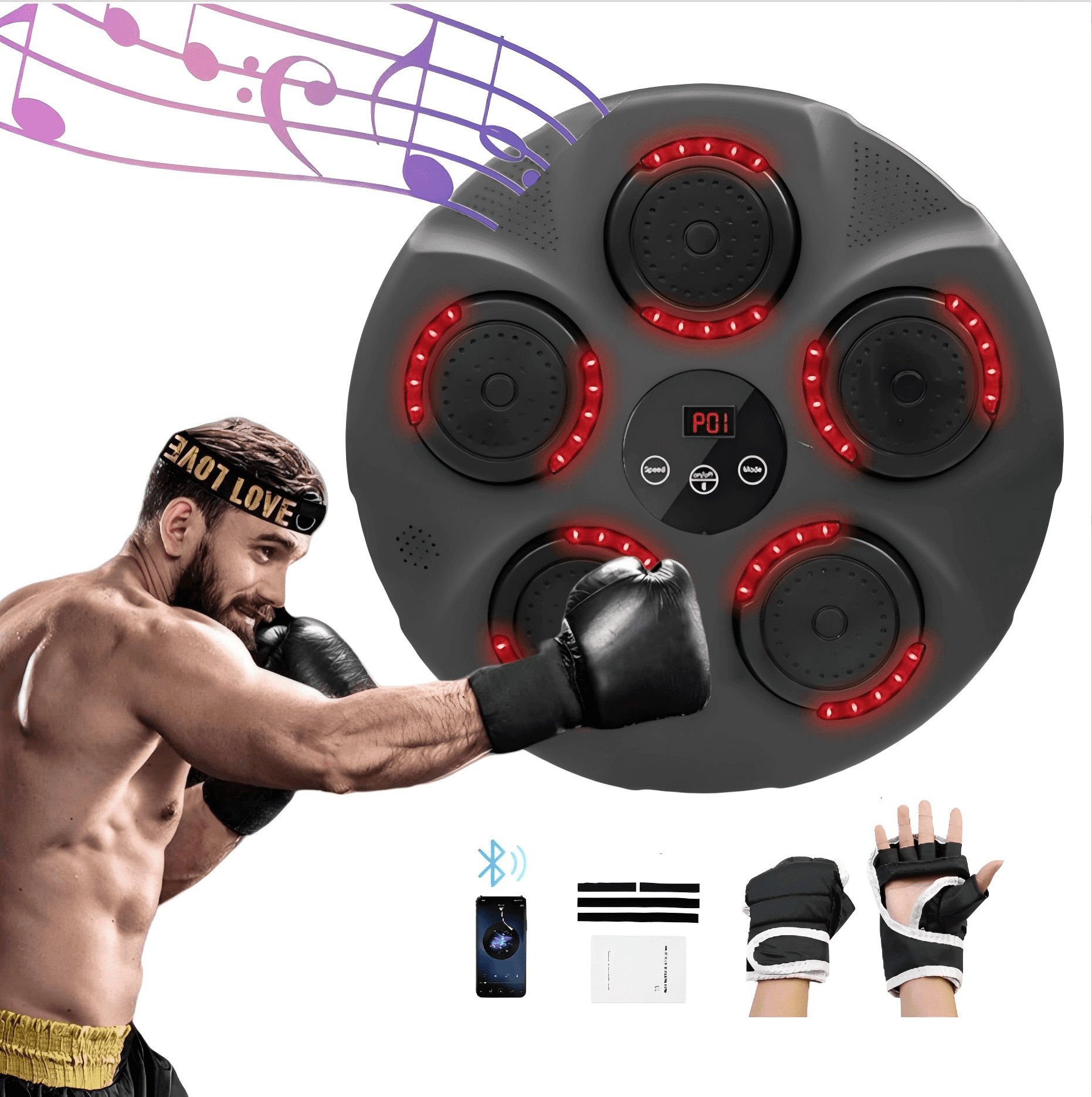 CATGOOD Smart Wall-Mounted Boxing Machine with Lights & 9 Modes ...