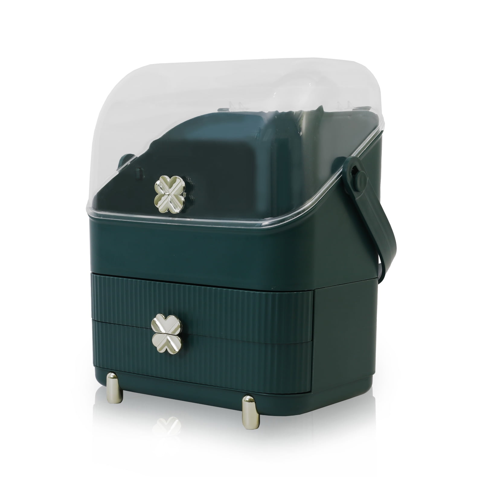 CATGOOD Makeup Organizer Cosmetics Storage with Fully Open Lid, Green ...