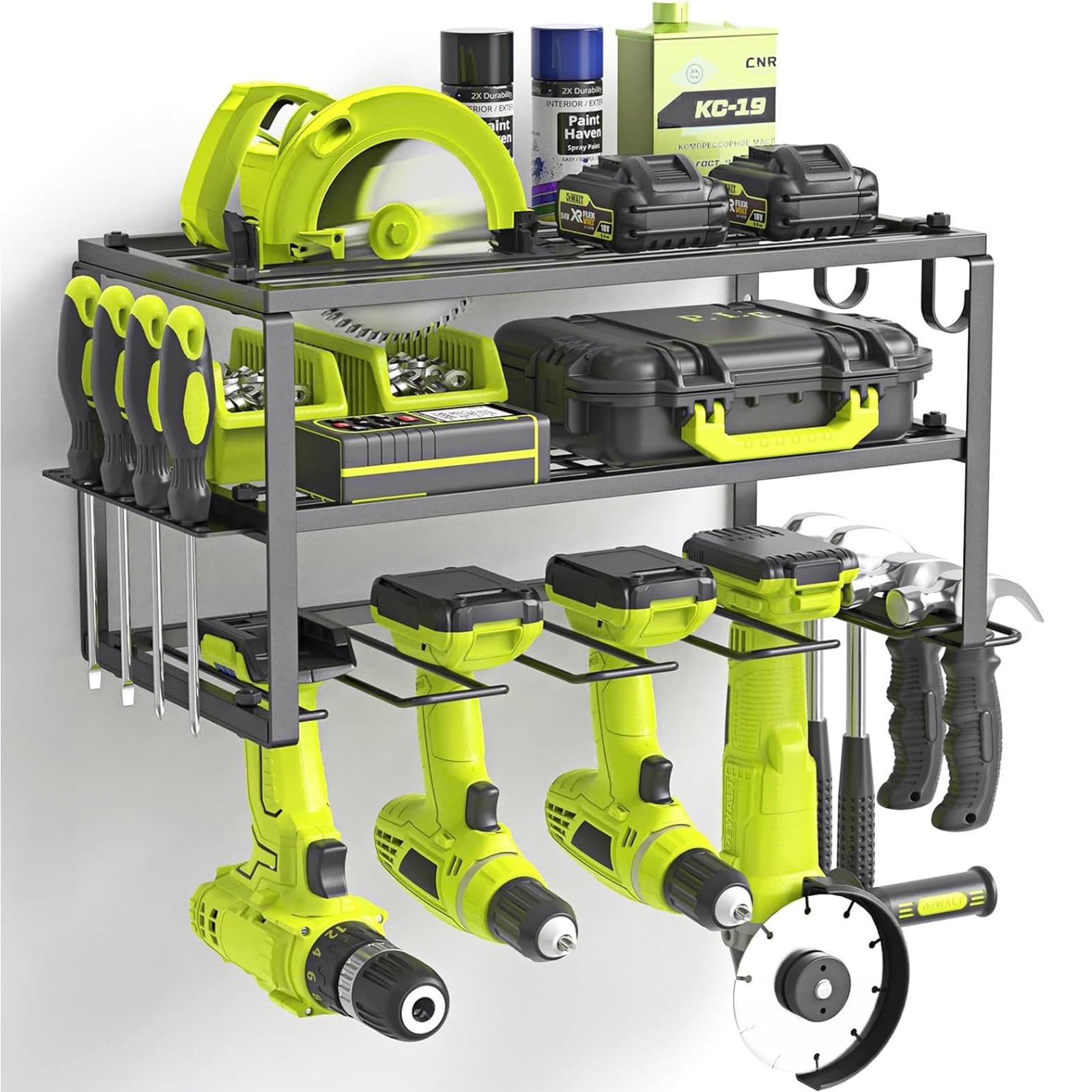 CATGOOD Power Tool Organizer, 3 Layers Storage Rack with 4 Drill ...