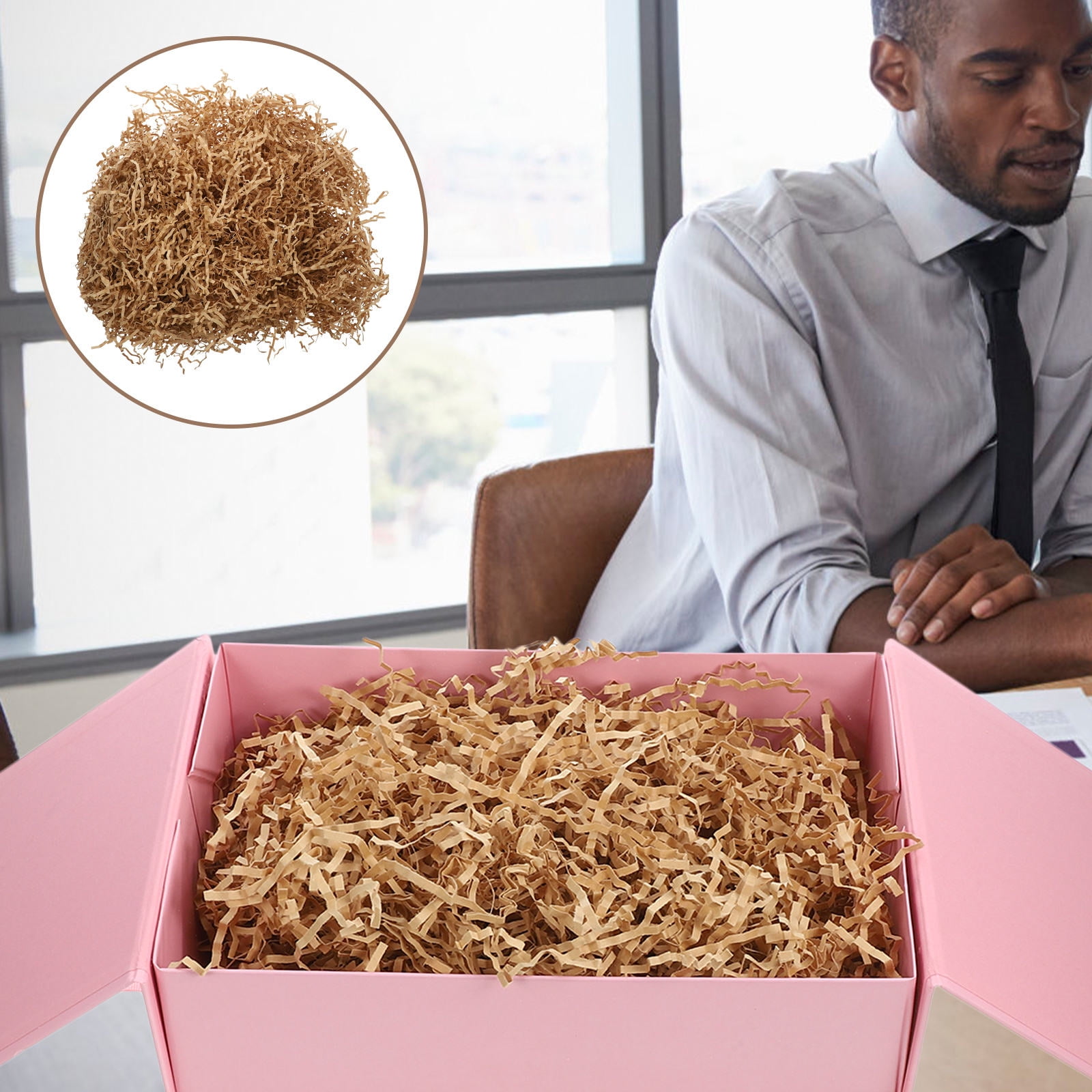 CATIEBYE 1 Bag of Paper Shred Filler Khaki Crinkle Cut Filler for ...