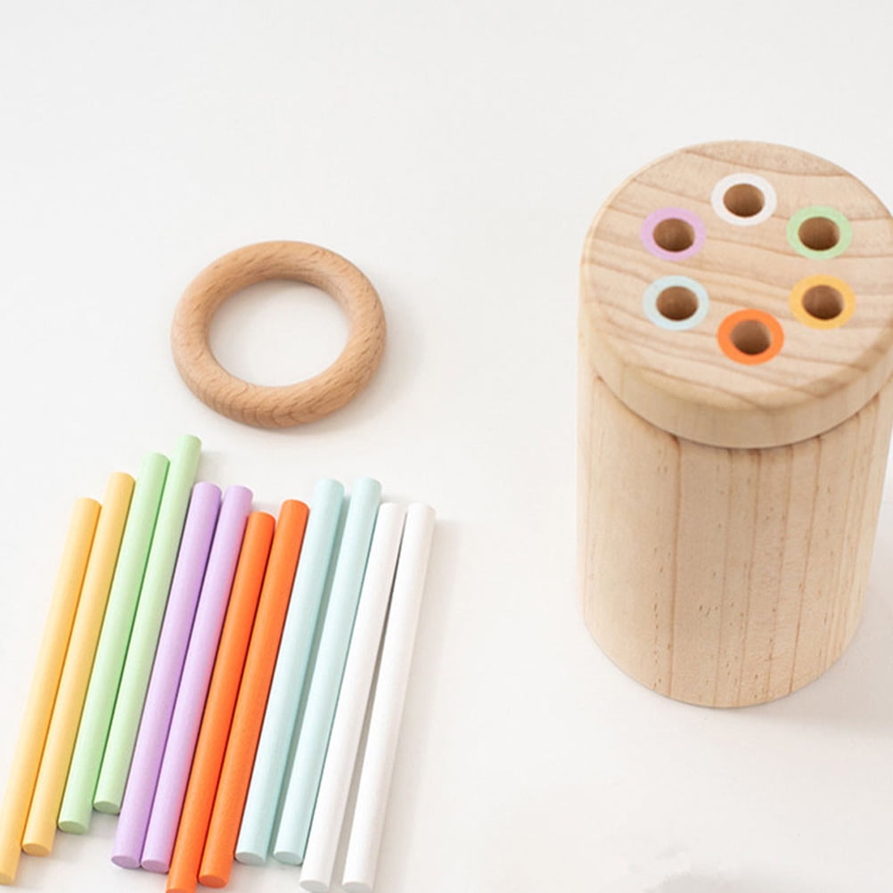 CATIEBYE 1 Set Balance Toys Montessori Wooden Balancing Sticks Khaki ...