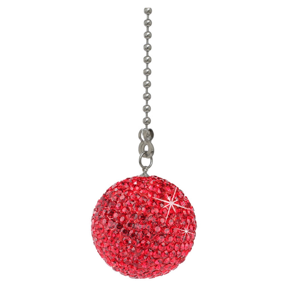 CATIEBYE 1 Set Ceiling Fan Extension Chain Red Rhinestone Beaded Ball ...