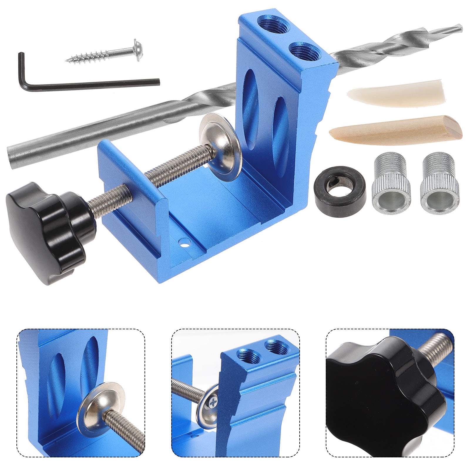 CATIEBYE 1Set Carpentry Pocket Hole Jig with Rubber Protection for ...