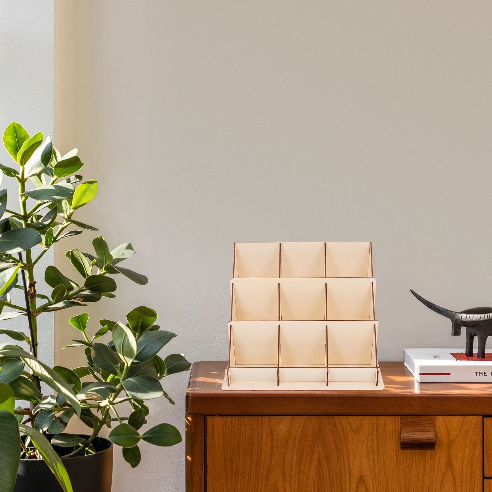 CATIEBYE 1 Set Natural Wood Color Card Display Stand Elegant Appearance ...