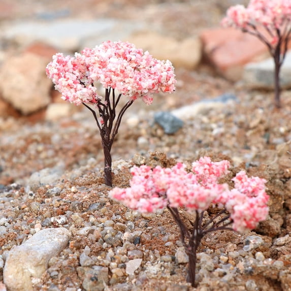 CATIEBYE 10Pcs Pink Miniature Trees for Tree Trunk Shape Metal for ...