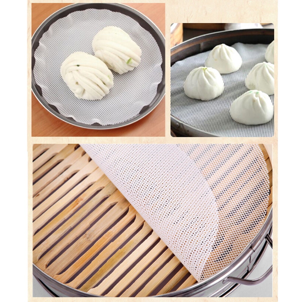 CATIEBYE Round Steamed Bun Mat Easy to Clean Silicone for Steaming Food ...