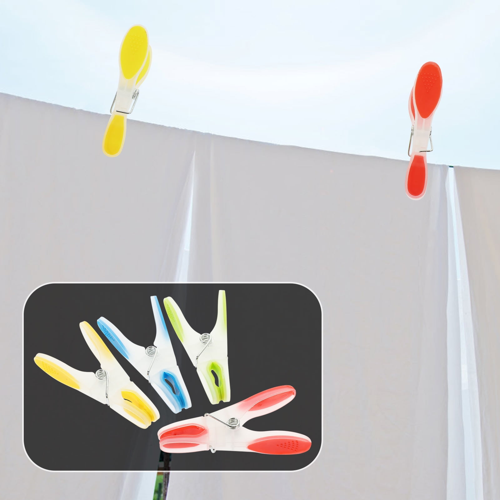 CATIEBYE 12Pcs AntiSkid Drying Clip Hooks Heavy Duty Plastic Clothes ...
