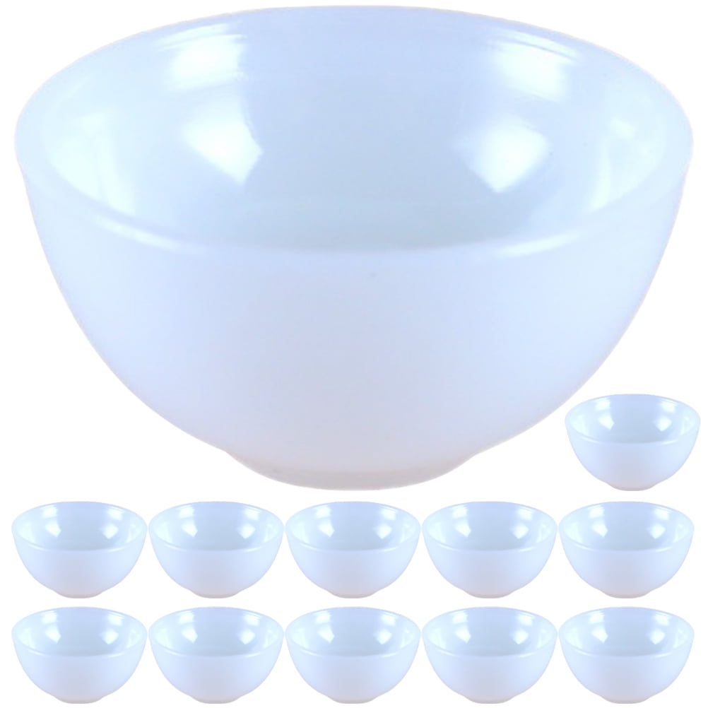 CATIEBYE 12pcs White Mini Bowl Decor Plastic Kitchen Supplies for Mini ...