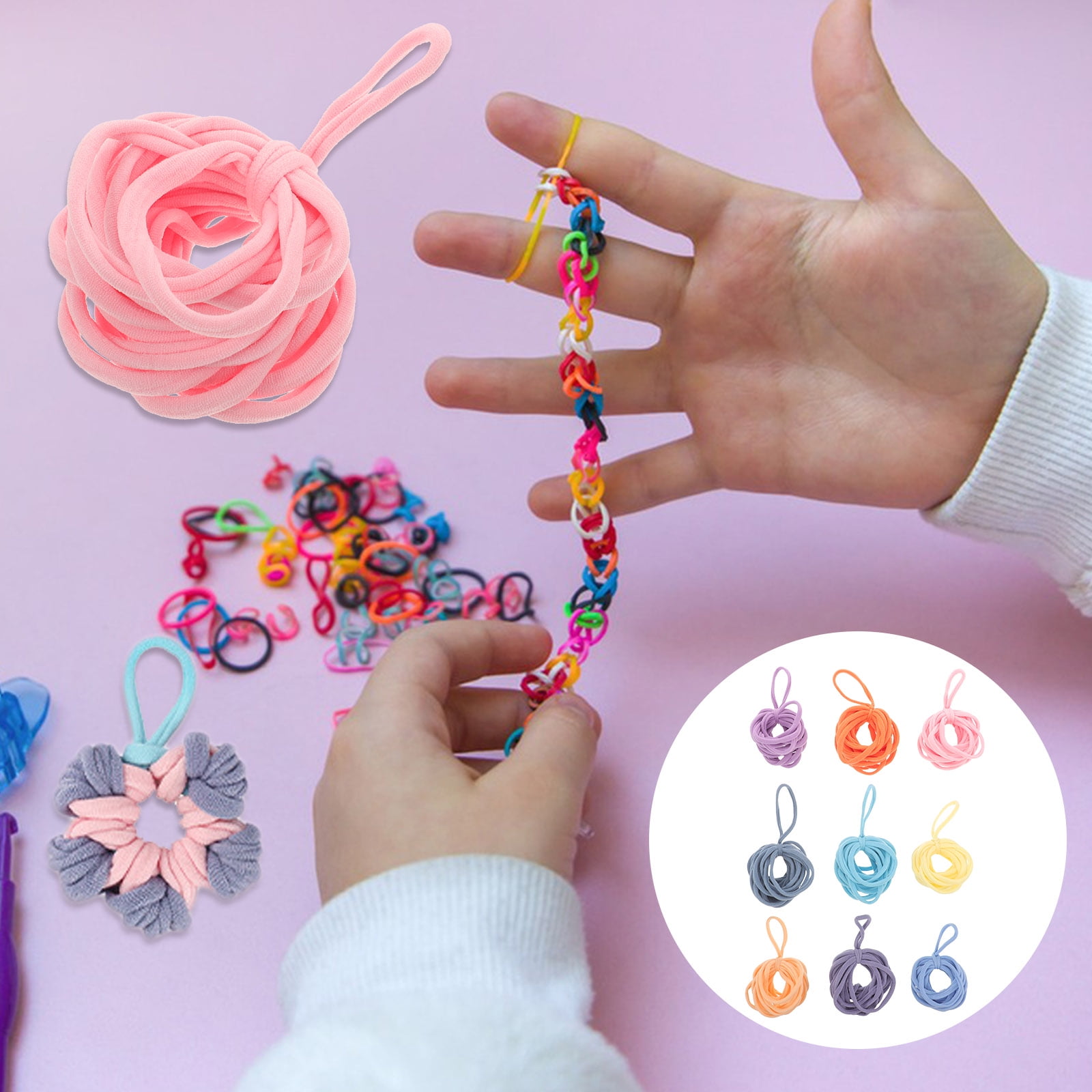 CATIEBYE Elastic Potholder Loom Loops Refill Pack Candy Colors 180Pcs 2 ...