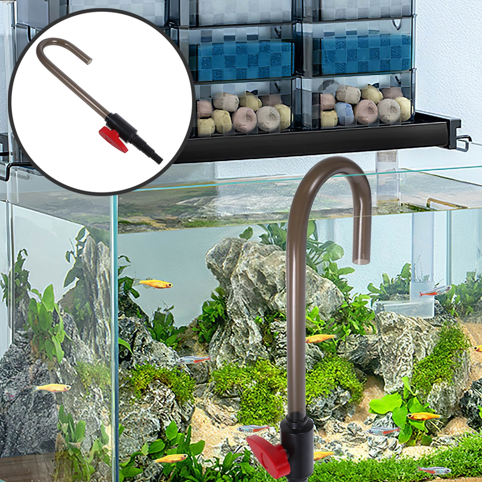 CATIEBYE 1Pack Aquarium Water Changer Pipe Assorted Color Plastic Bend ...