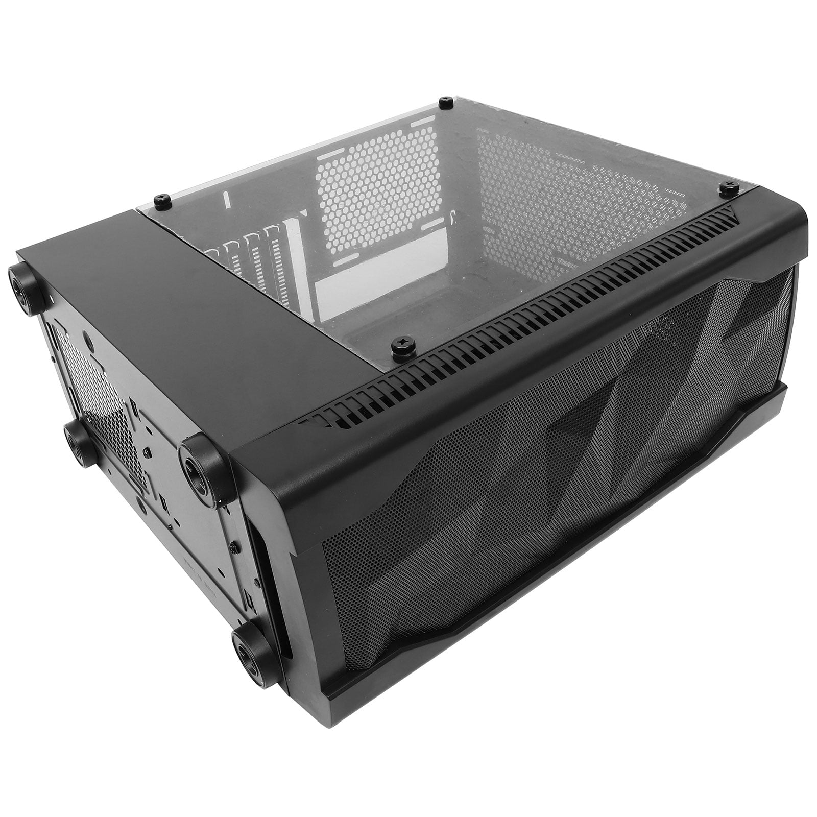 CATIEBYE Gaming Computer Case Atx Black 3D Cut Panel Fine Mesh Heat ...