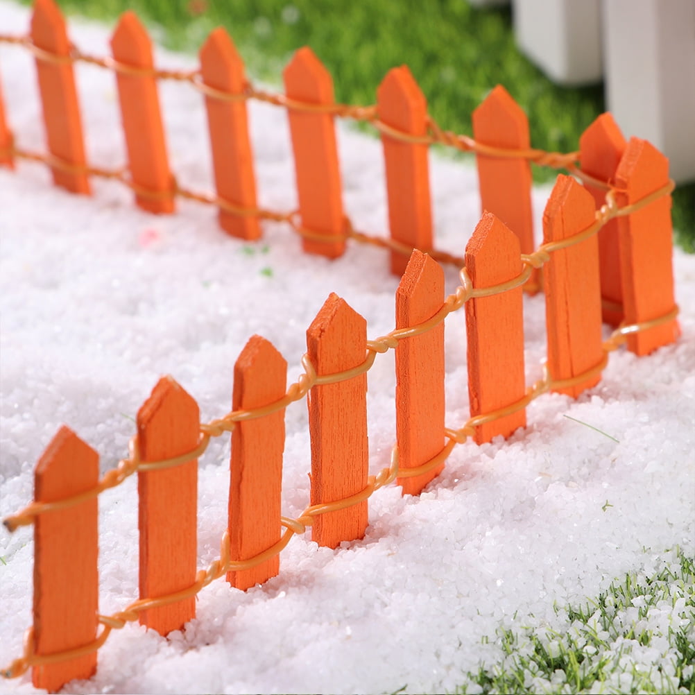 CATIEBYE 1Pack Mini Fence Orange Wood Diy Bendable For Courtyard 3.94X1 ...