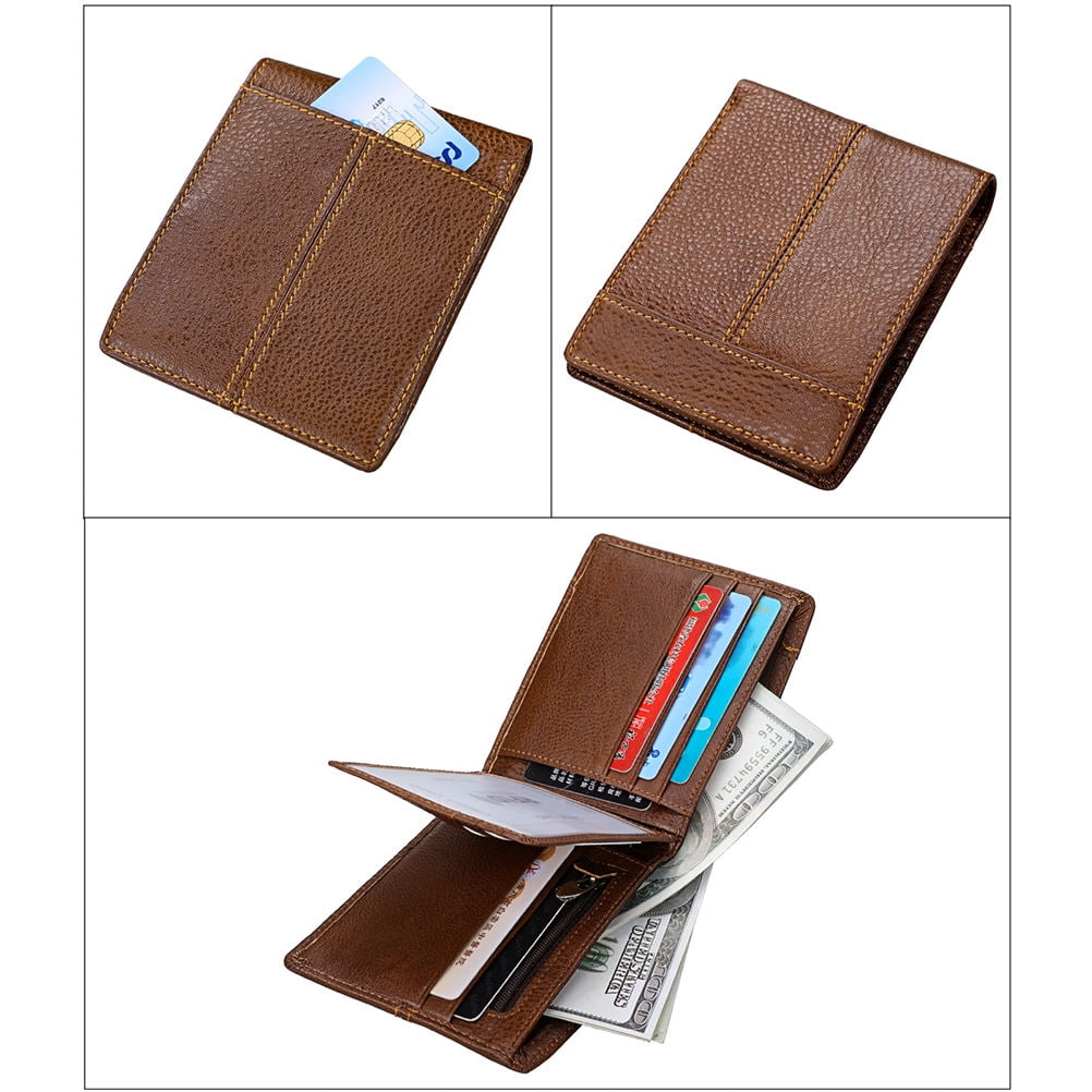 CATIEBYE 1Pack Rfid Wallet for Men Coffee Color Rectangular Shape ...