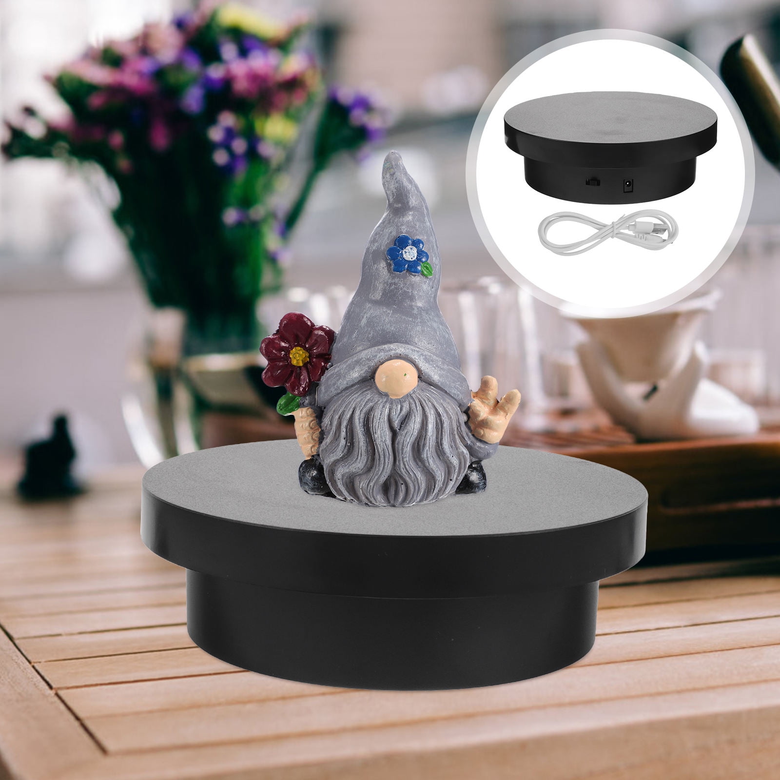 CATIEBYE Rotating Display Base Automatic Rotating Display Stand Black ...