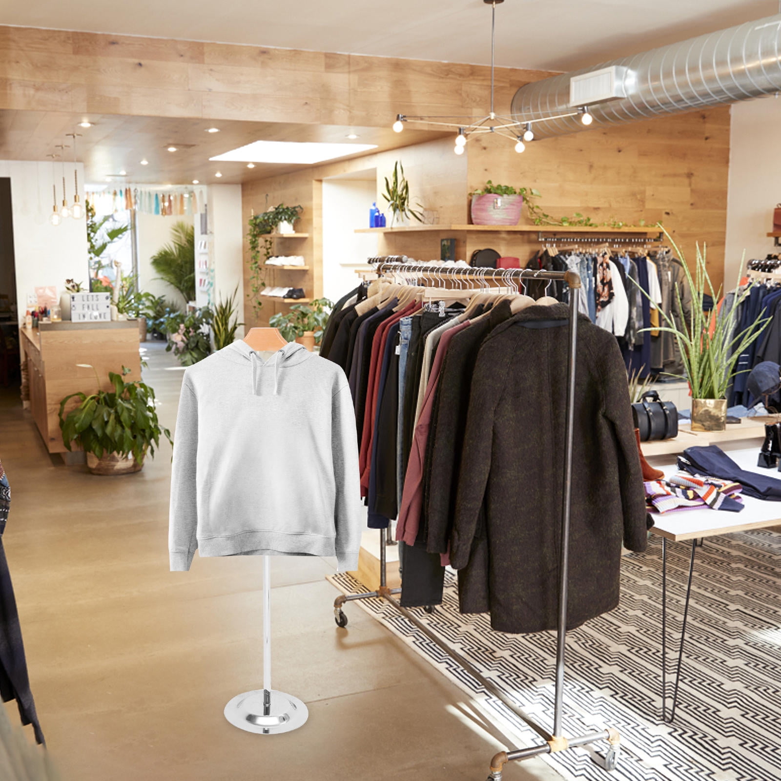 CATIEBYE Metal T Shirt Display Stand with Adjustable Height Portable ...