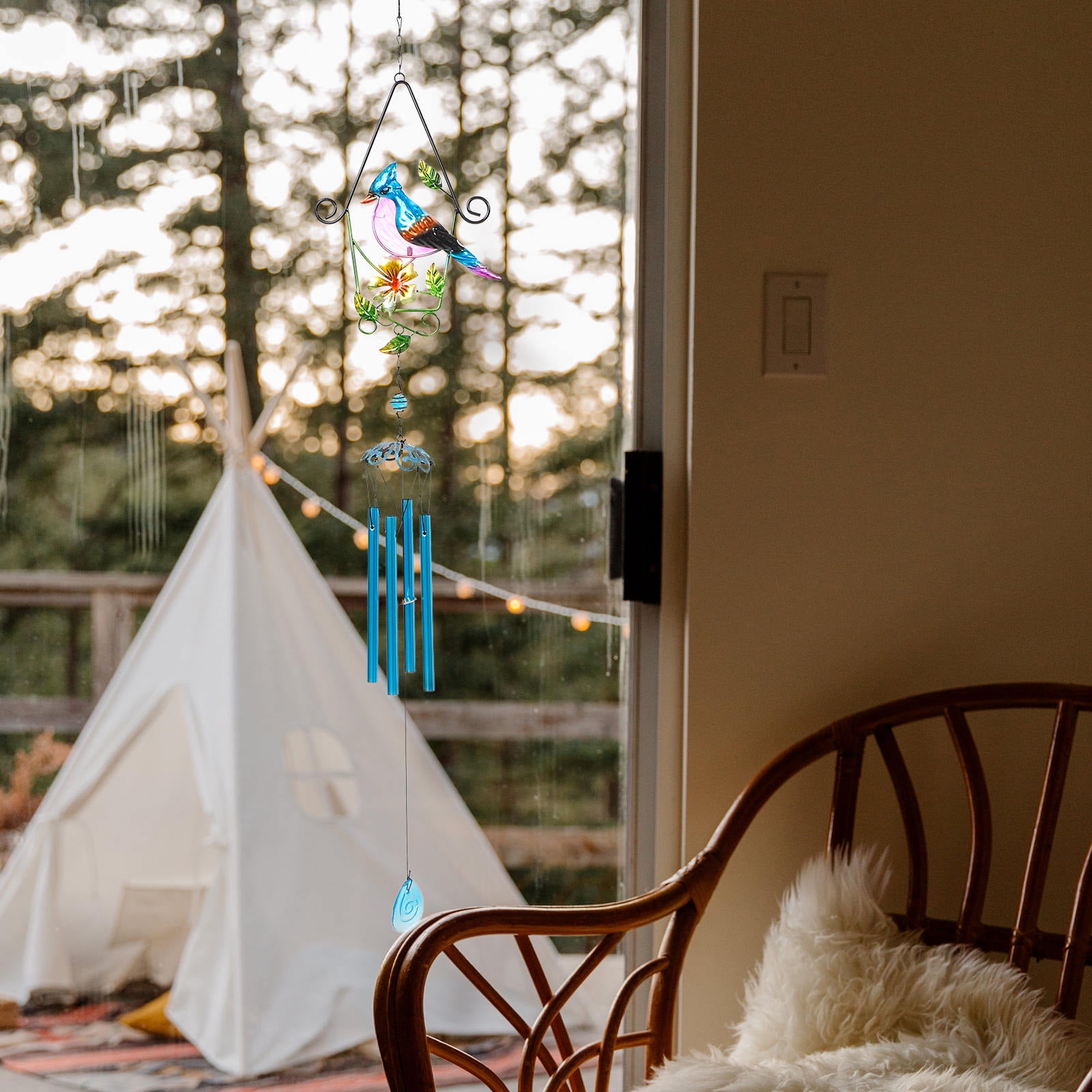 CATIEBYE 1Pcs Bird Wind Chime with Wind Bells for Kids Garden Style 36 ...