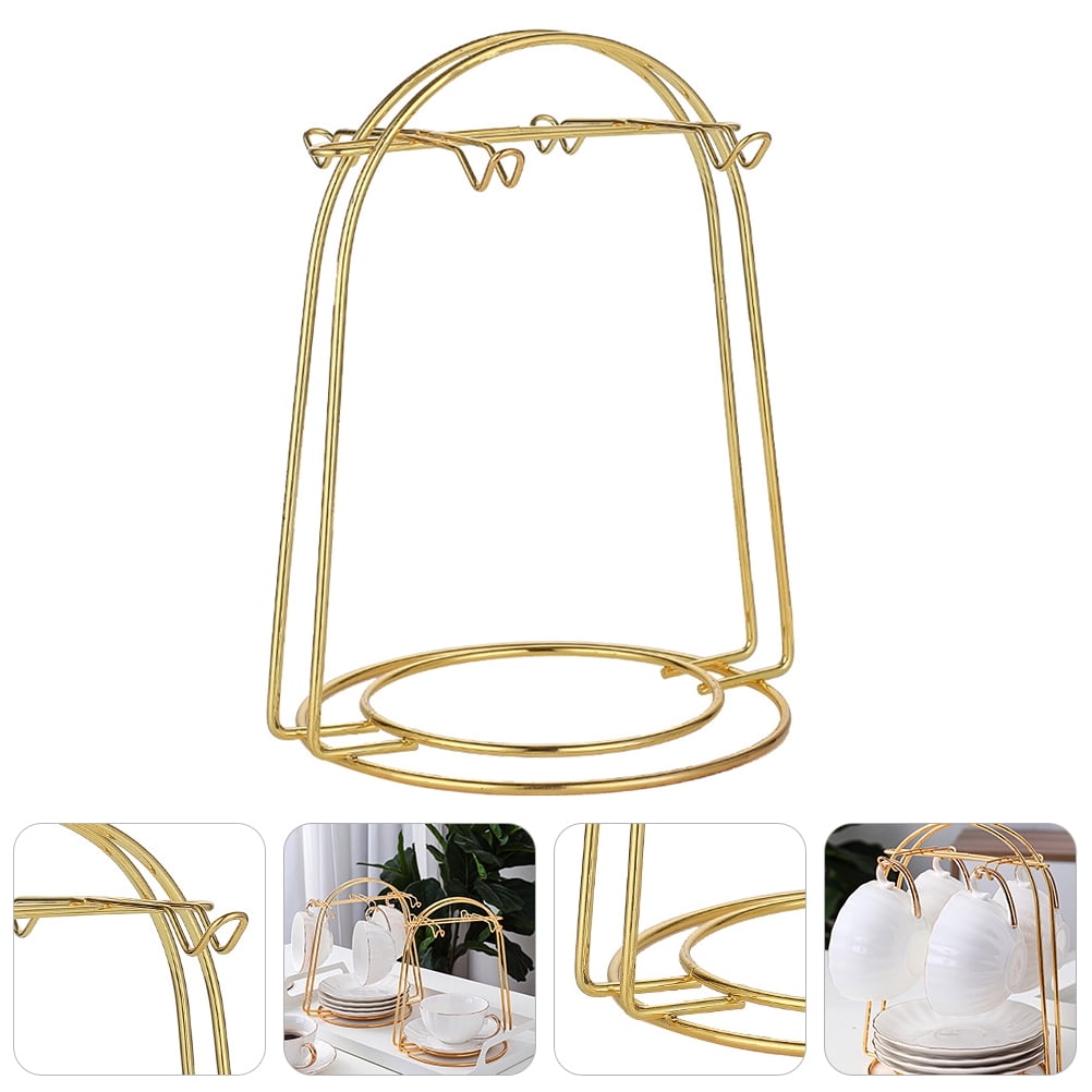 CATIEBYE 1Pc Golden Metal Cup Rack with Smooth Polished Kitchen Storage ...