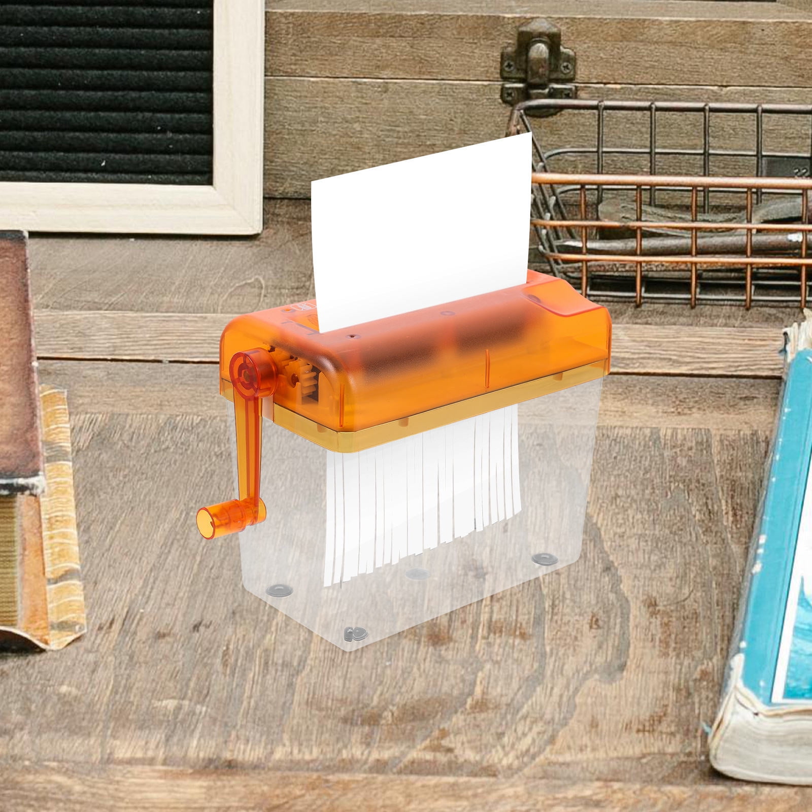 CATIEBYE 1Pcs Orange ABS Handheld Paper Shredder Compact Square Mini ...