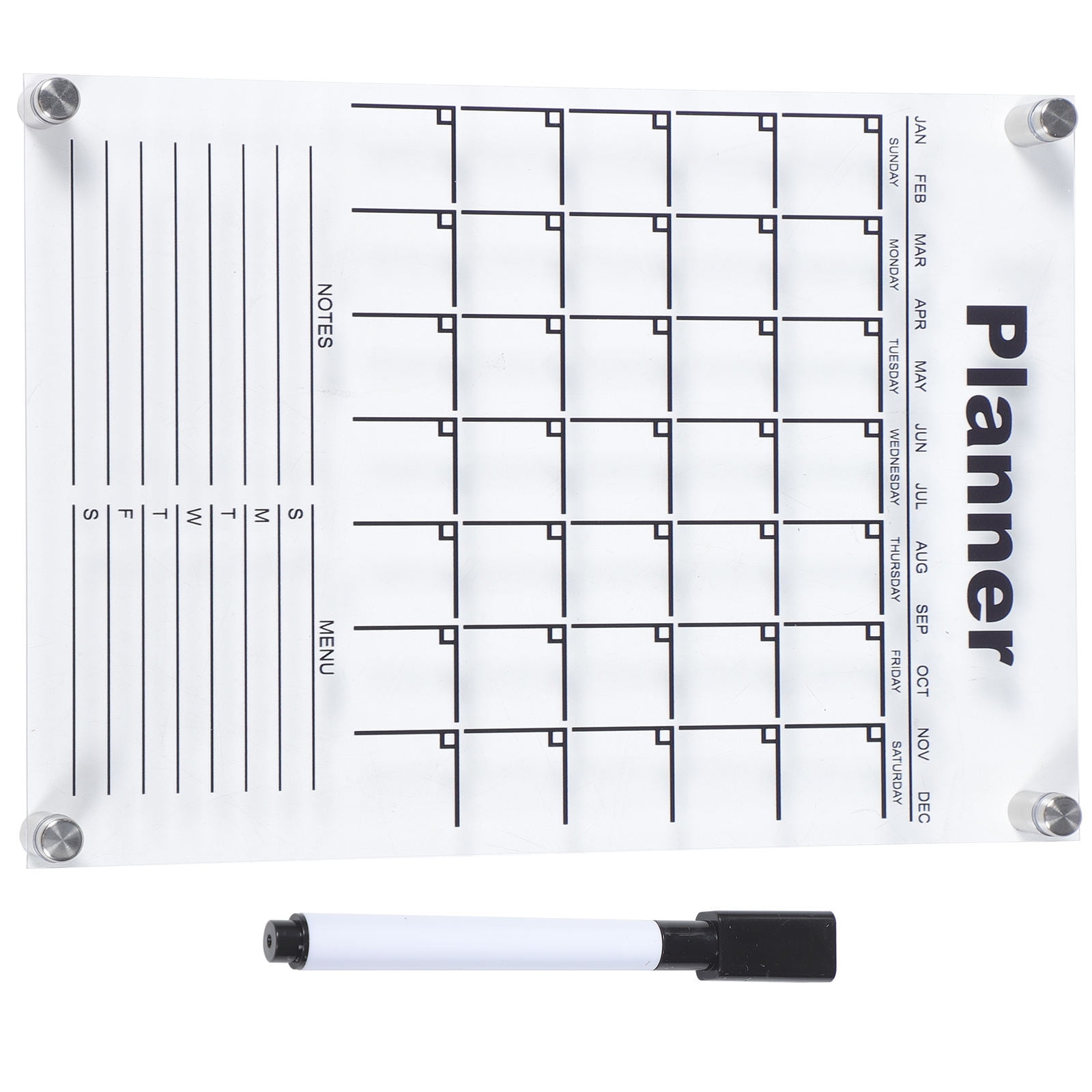 CATIEBYE 1Set Clear Acrylic Dry Erase Board for Desktop Message Writing ...