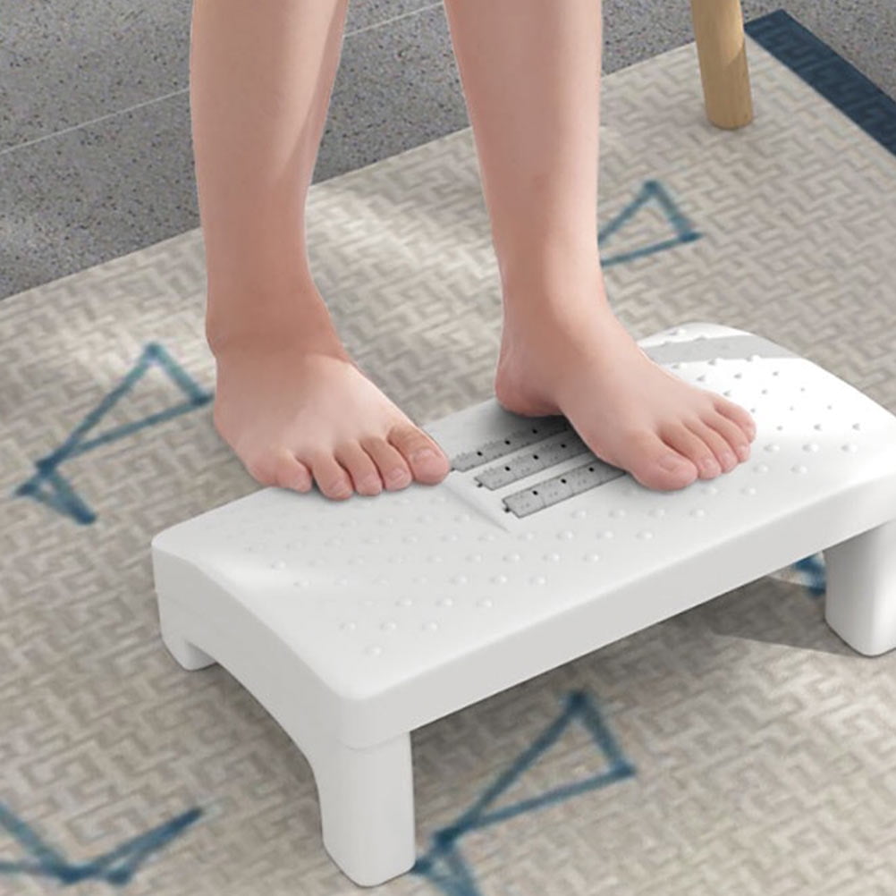 CATIEBYE 1Set Ergonomic Foot Stool White Plastic Rectangular Home ...