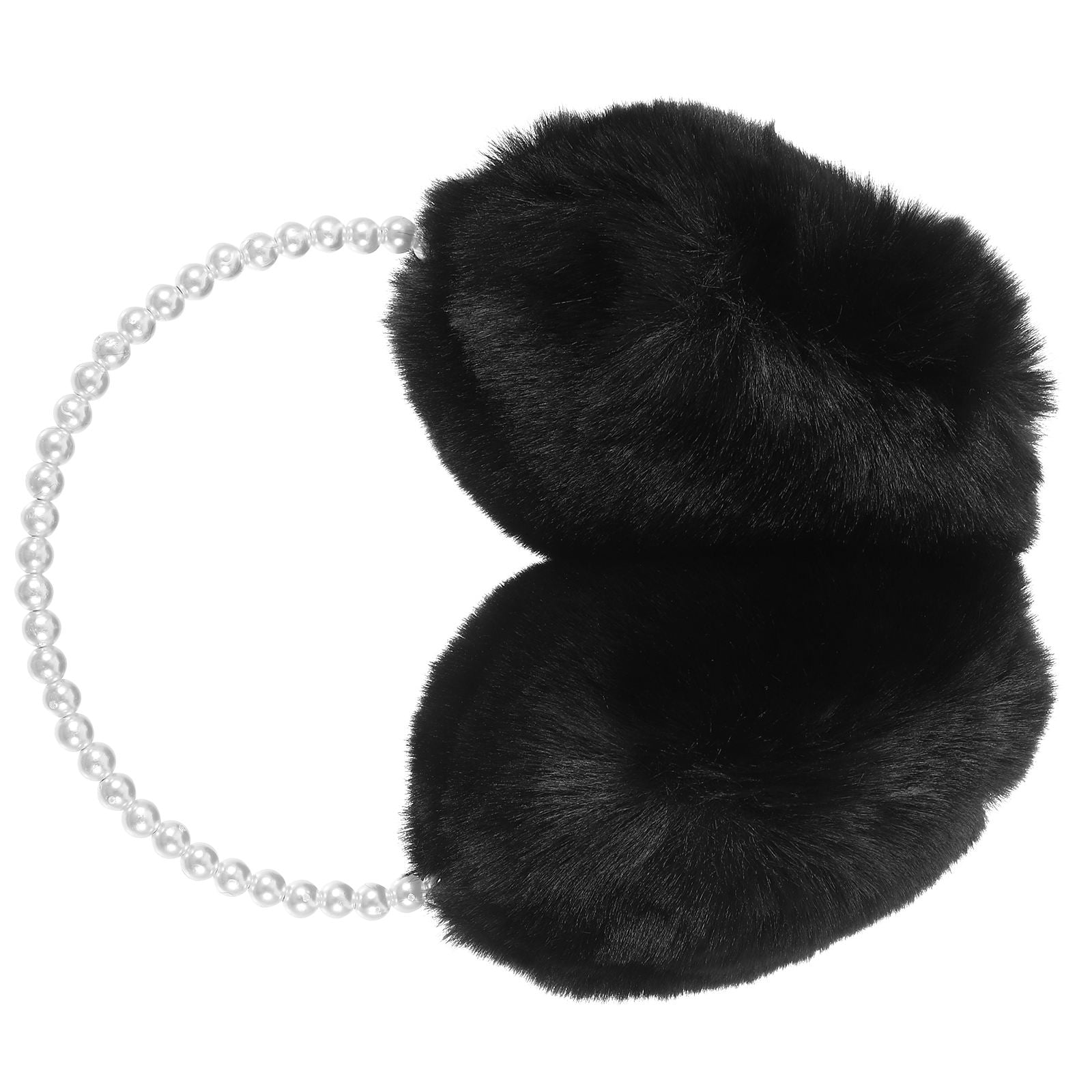 CATIEBYE 1Set Girl Ear Muffs Warm Ear Muffs For Women Black Color Faux ...