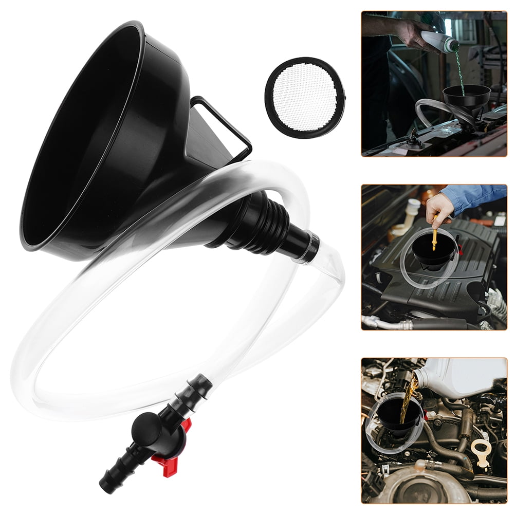 CATIEBYE 1Set Plastic Wide Mouth Oil Funnel with Long Flexible Hose for ...