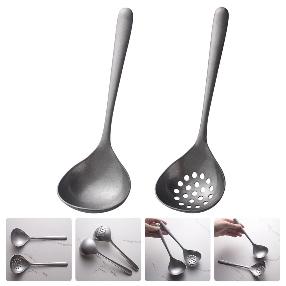 CATIEBYE 1Set Stainless Steel Soup Ladle Skimmer Set Slender Handle ...