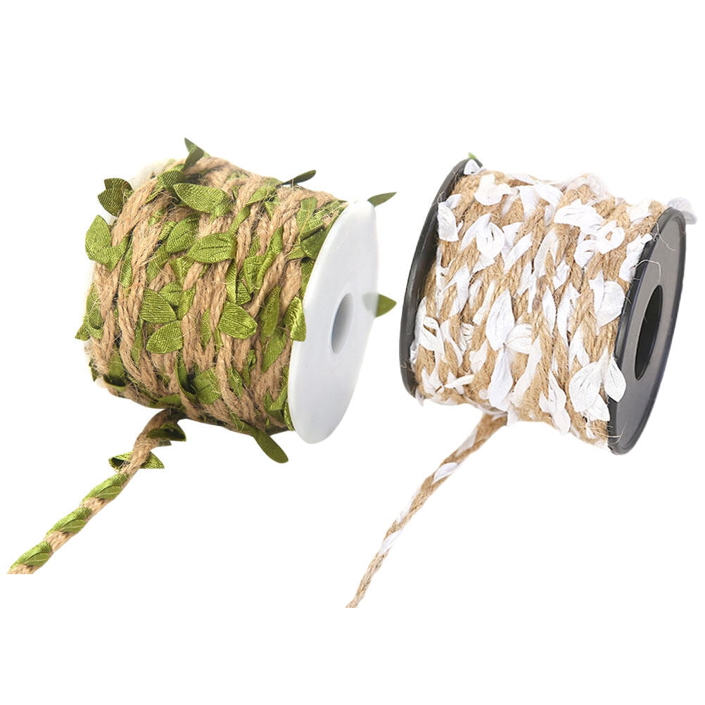 CATIEBYE Natural Burlap Tree Wrap Rolls Artificial Leaf Rope Green 2 ...