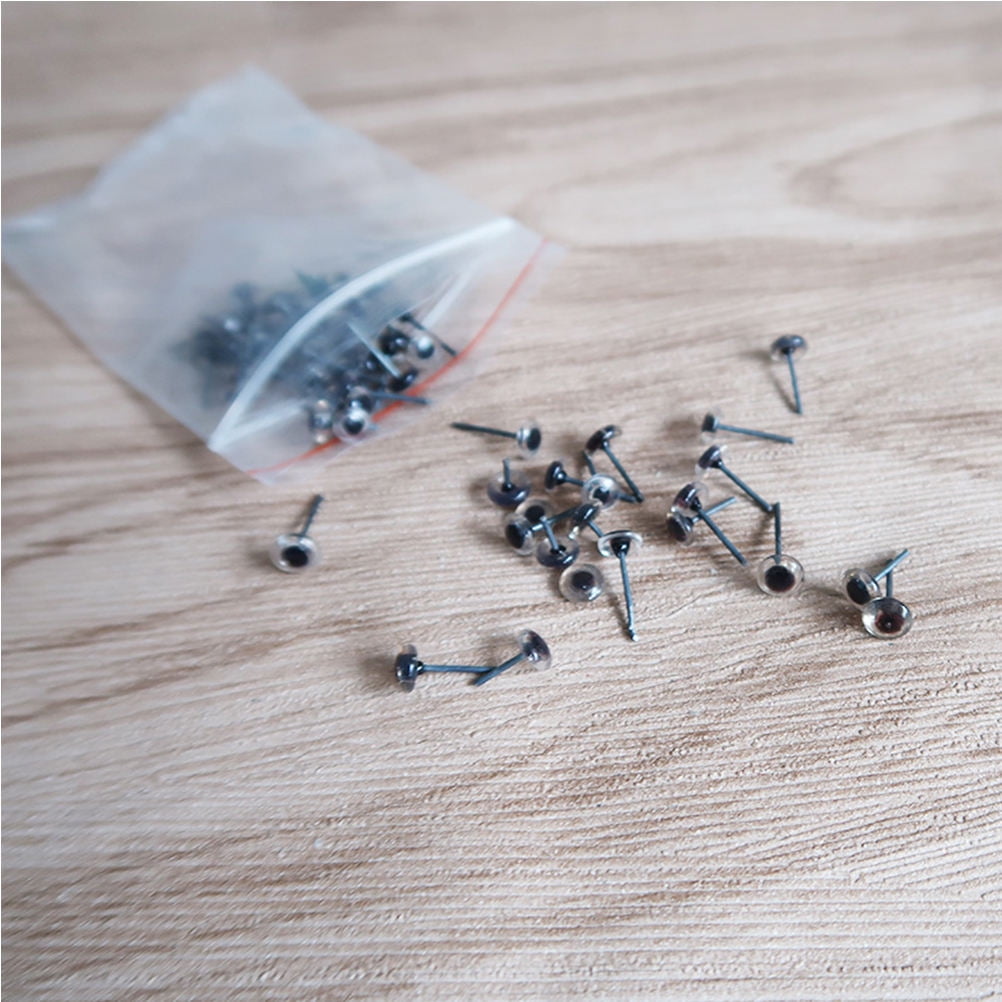 CATIEBYE 200 Pairs Diy Animal Eyes Transparent Black For Diy Projects ...