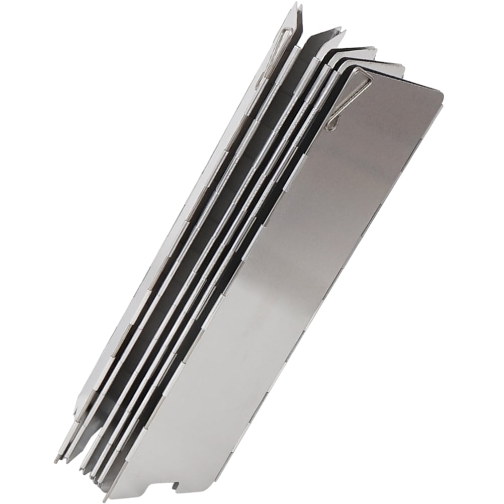 CATIEBYE Camping Stove Windscreen Rectangular Silver Stainless Steel ...