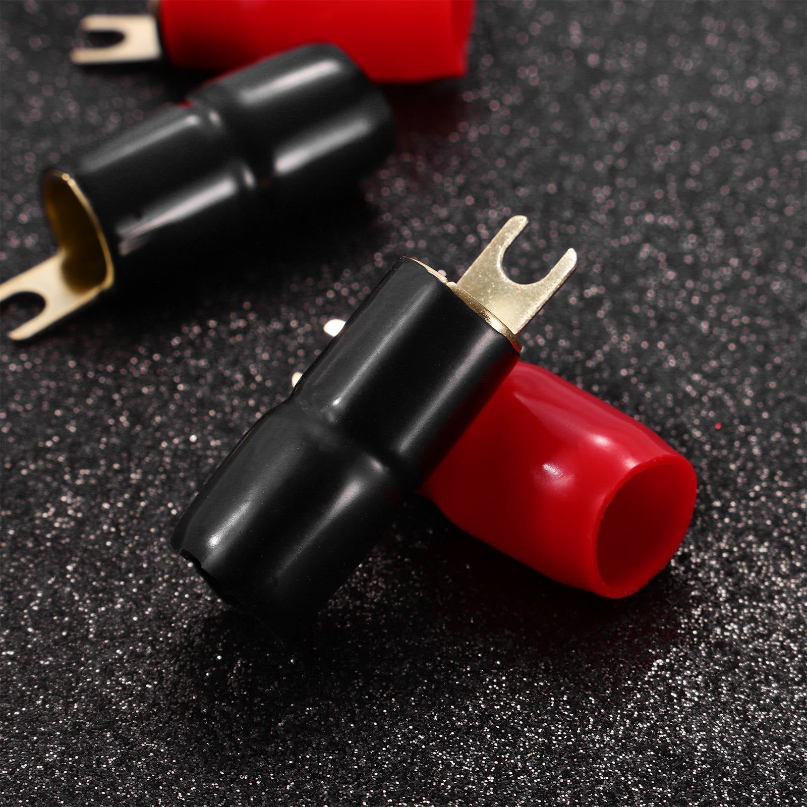 CATIEBYE Copper Speaker Wire Connectors Spade Terminal Adapters 2 Pairs ...
