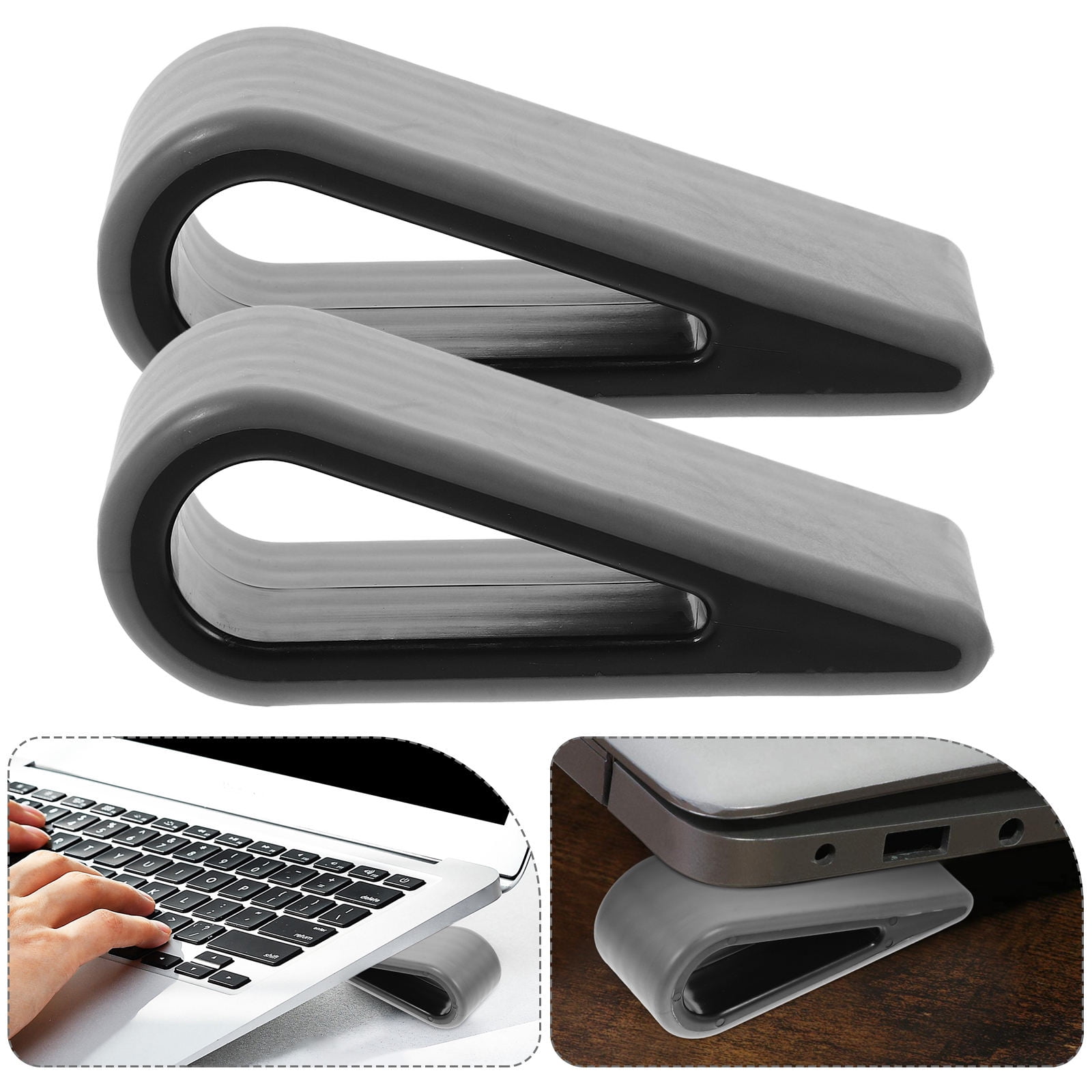 CATIEBYE Portable Notebook Stand Black Plastic 2Pack Stable Tilting ...
