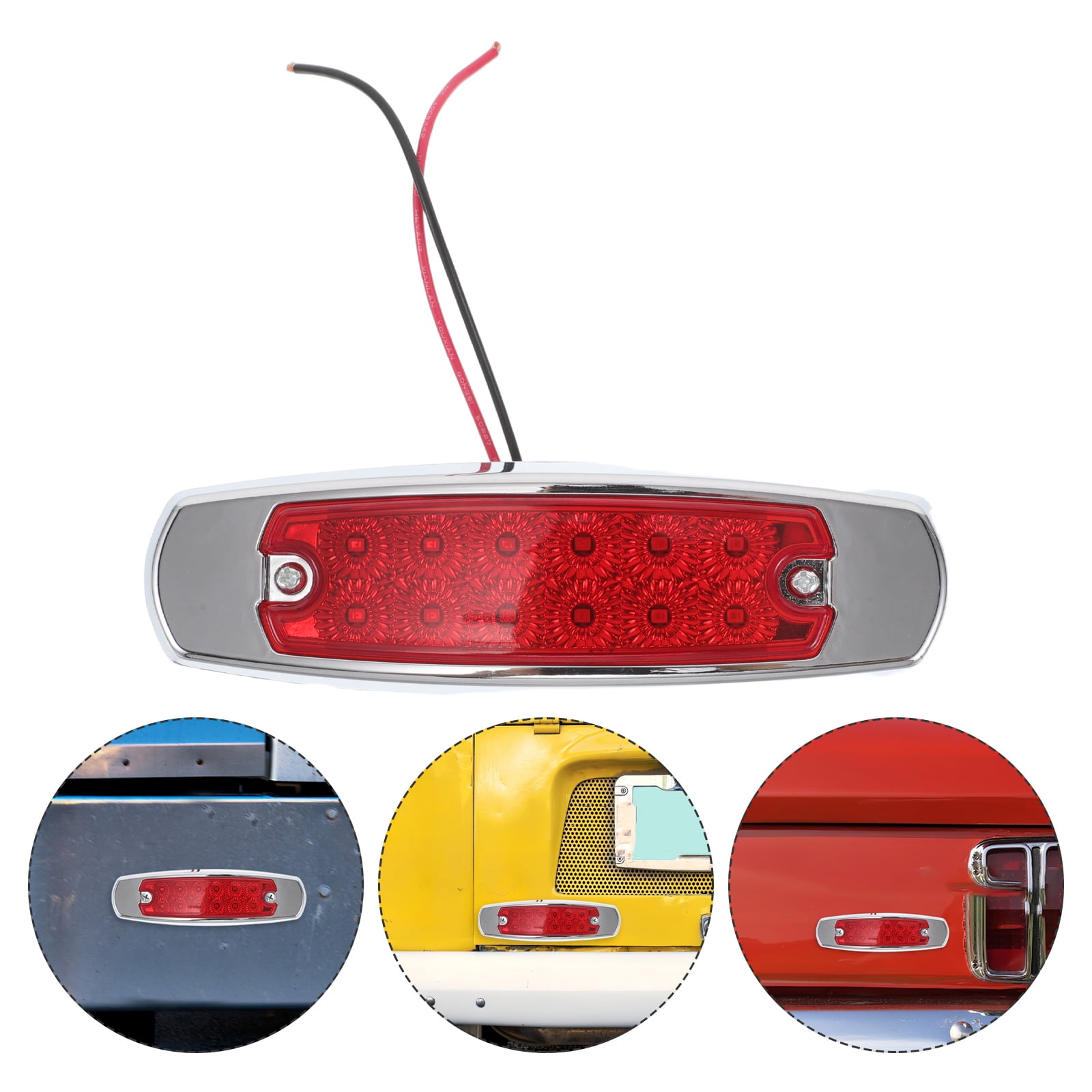 CATIEBYE 2Pcs Led Side Marker Lights Red Rectangular For Trucks ...
