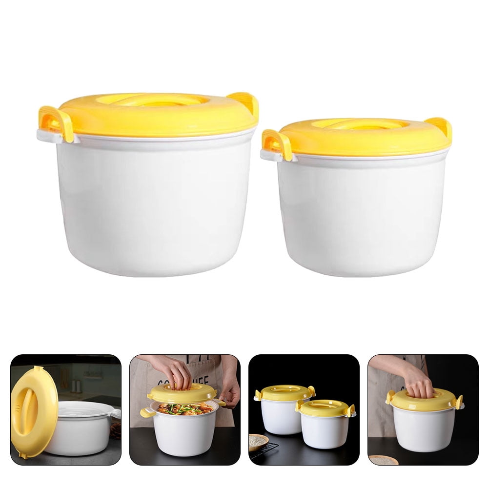 CATIEBYE 2Pcs Plastic Microwave Rice Cooker Heat Retention Large ...
