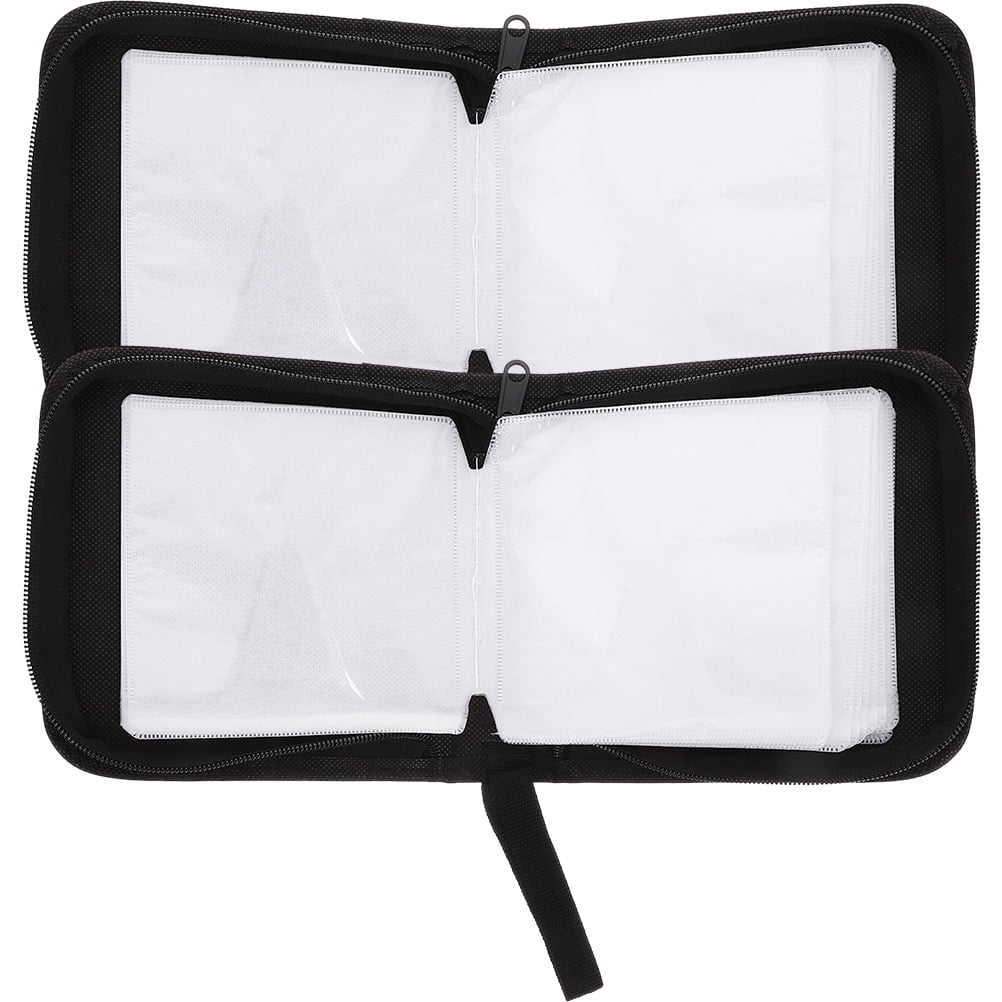 CATIEBYE 2Pcs Portable Cd Binder Storage Bag with Zipper Closure ...