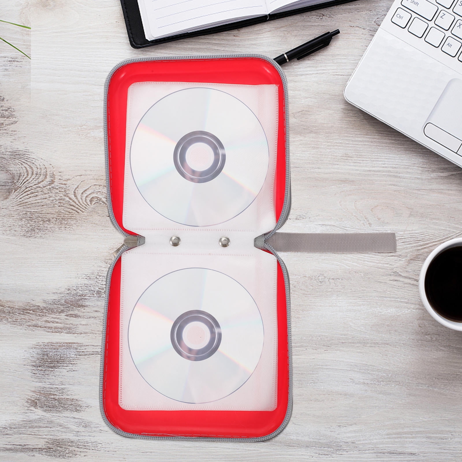 CATIEBYE 2Pcs Red Flat Compact Plastic CD/DVD Case for Simple Design ...