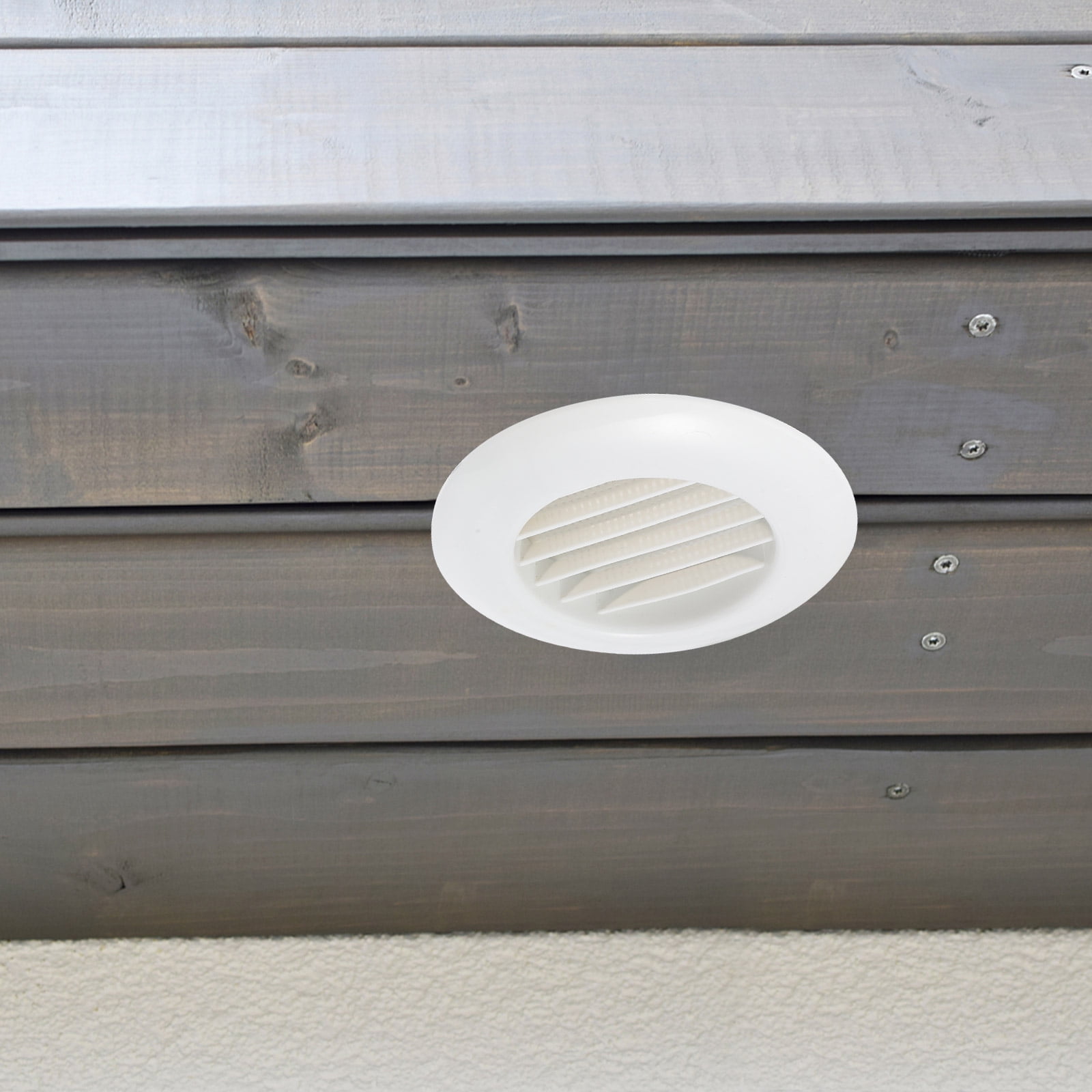 CATIEBYE 2-Pack Round Covers White ABS with Angled Slats for Bathroom ...