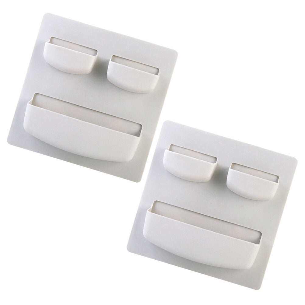 CATIEBYE 2Pcs Wall Organizer Storage Rack Rectangular PP Plastic Simple ...