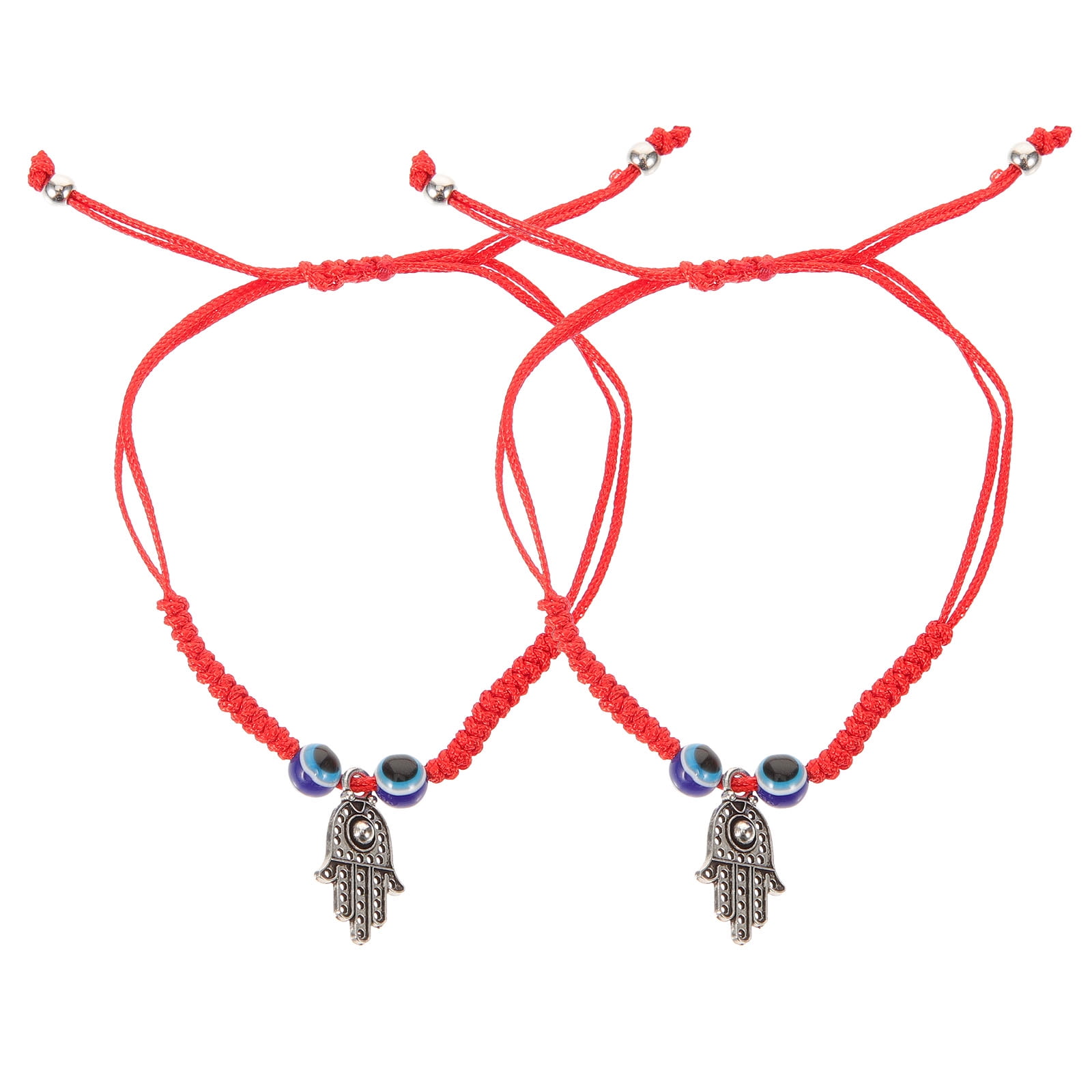 CATIEBYE 2Pcs Womens Red String Rope Bracelets with Evil Eye Charm for ...